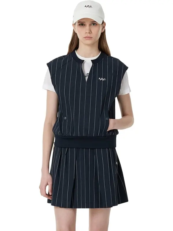 A.p.c. Sleeveless Striped Vest - Marine Blue