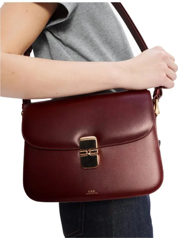 A.p.c. Grace Bag One Leather Shoulder Bag - Vino
