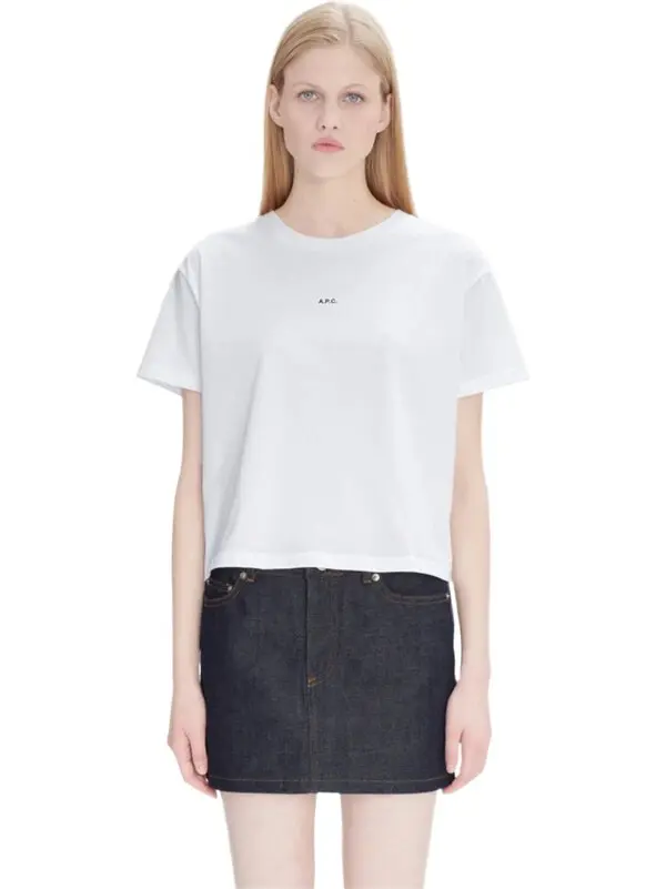 A.p.c. Micro Logo Cropped T-shirt - White