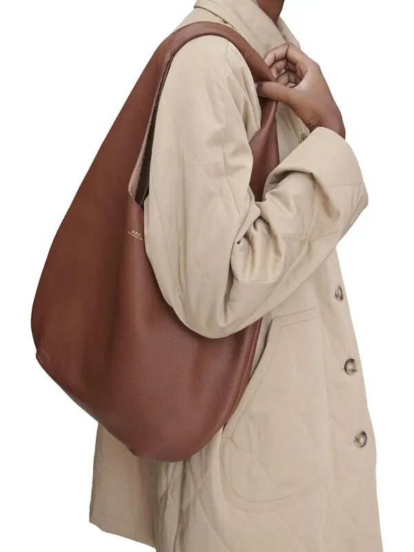A.p.c. Le Neige" Tote Bag In Leather - Hazelnut