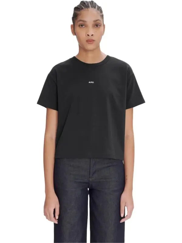 A.p.c. Micro Logo Cropped T-shirt - Black