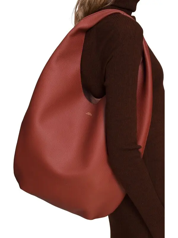 A.p.c. Leather Tote Bag - Dark Red