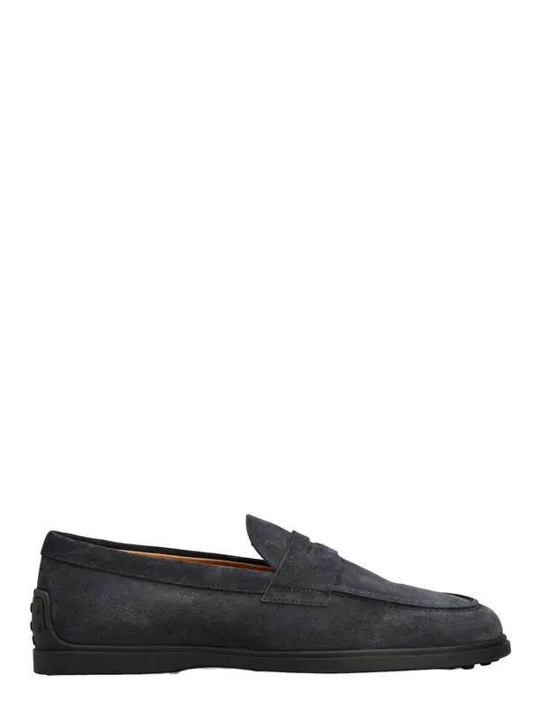 TOD'S Suede Loafers With Penny Bar - Blue