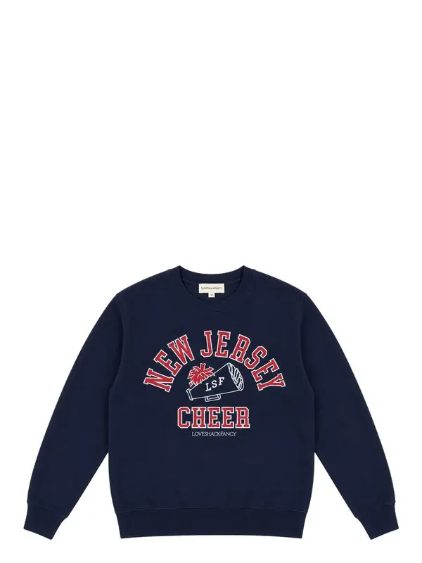 LoveShackFancy New Jersey Cheer" Sweatshirt - Navy Red