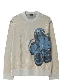 Paul Smith Zine Floral' Cotton Sweater - White