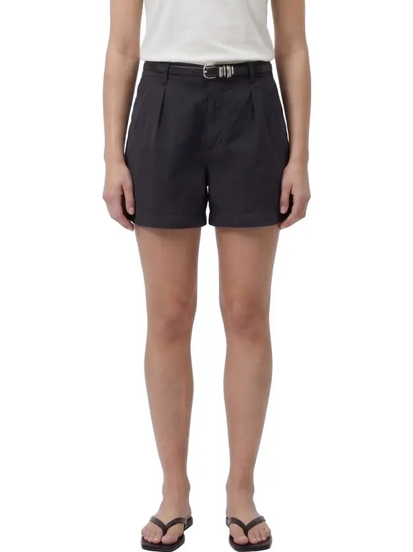 Closed Tailored Shorts With Belted Waist - Black