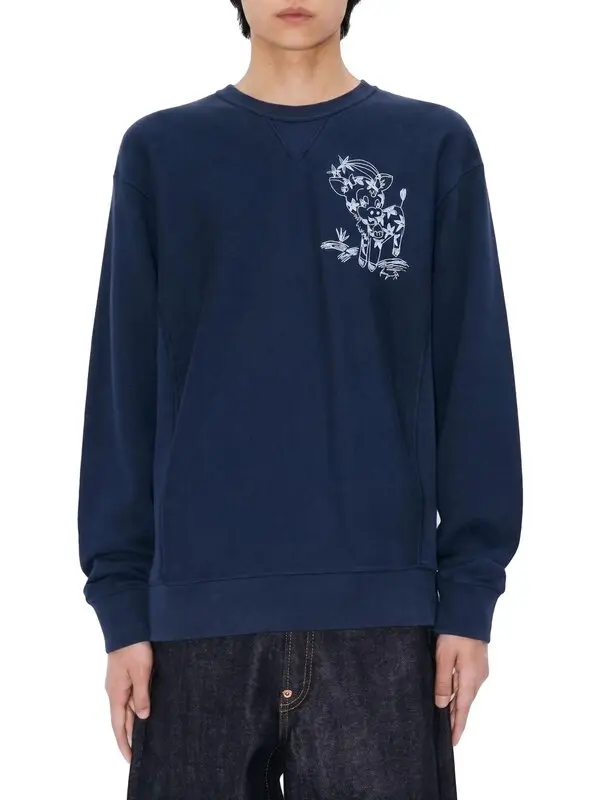 Kenzo Crewneck Sweatshirt With Graphic Detail - Blue