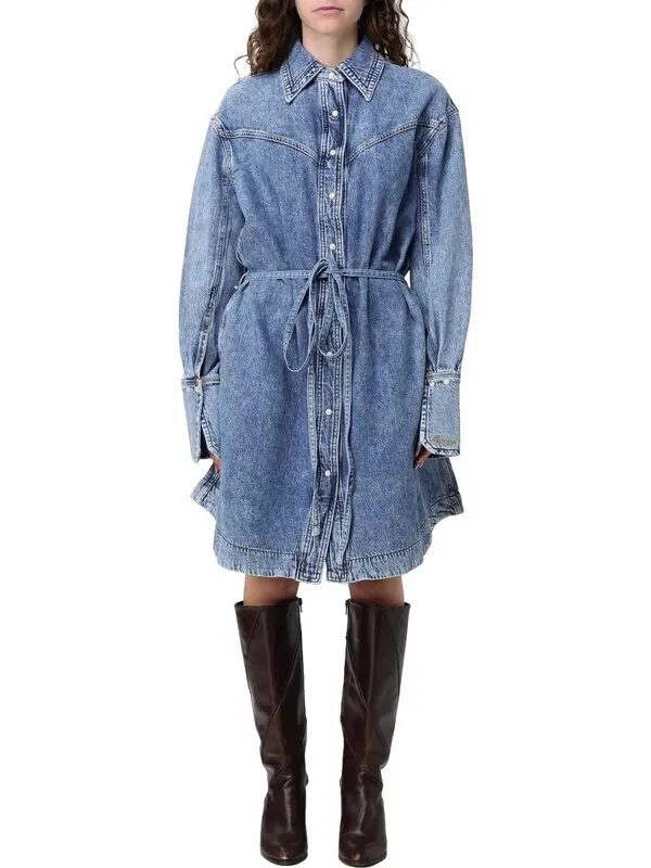 BOSS Denim Shirt Dress - Gnawed Blue