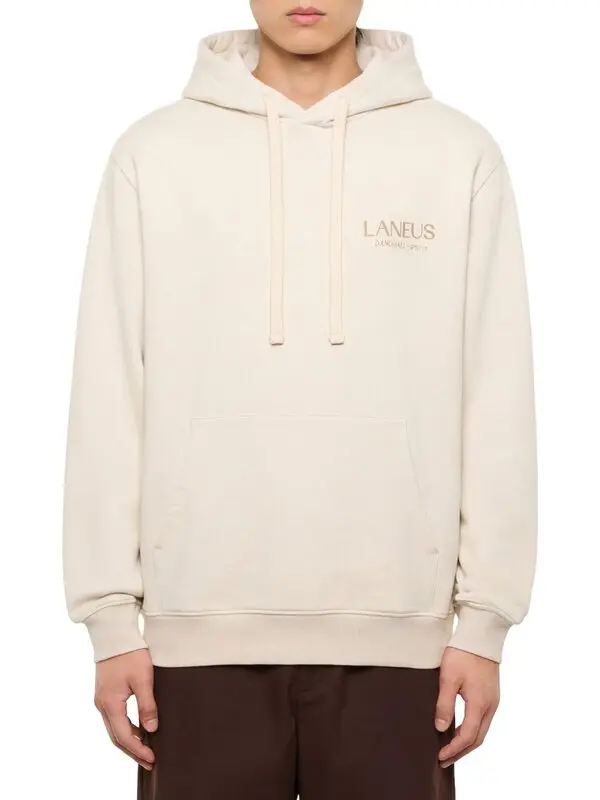 LANEUS Printed Hoodie - White