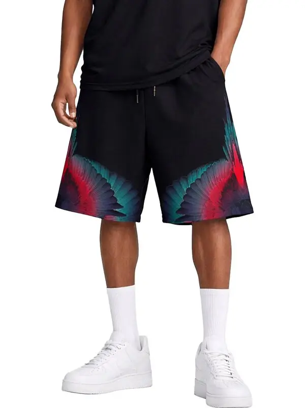COUNTY OF MILAN Cotton Printed Knee Length Shorts - Black