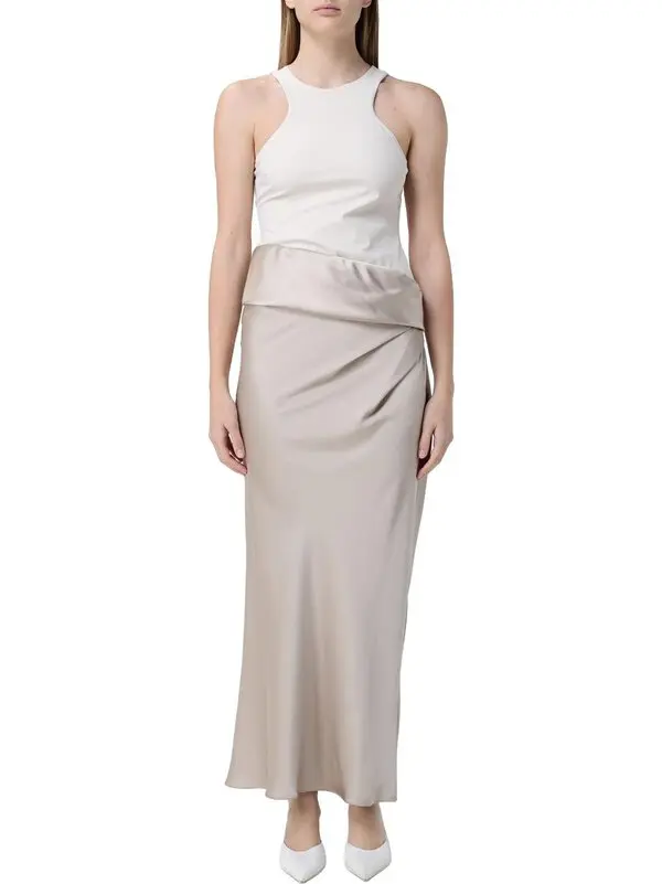 Patrizia Pepe Draped Maxi Dress - Pearl