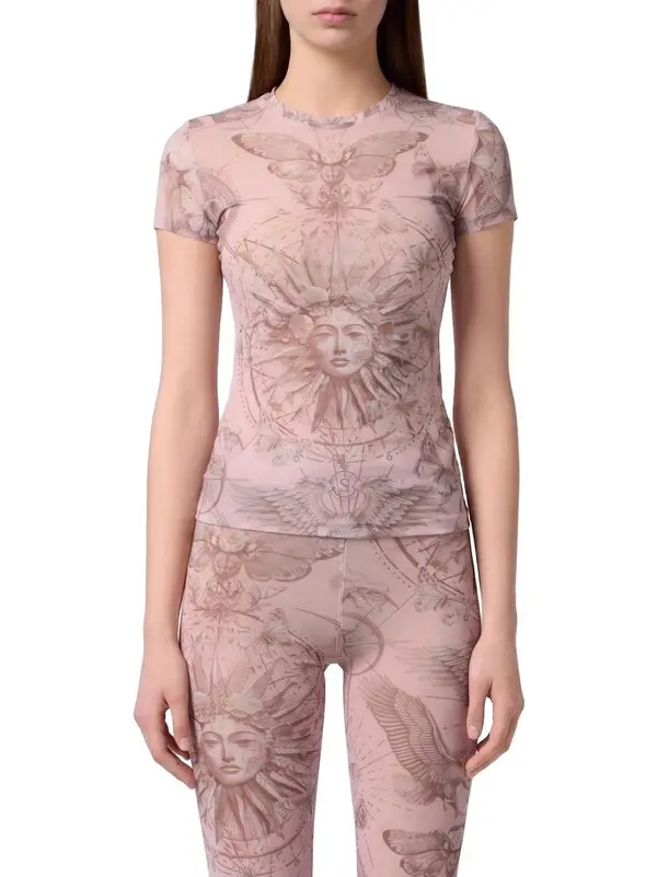 Philipp Plein Graphic Logo Tulle T-shirt - Fuchsia