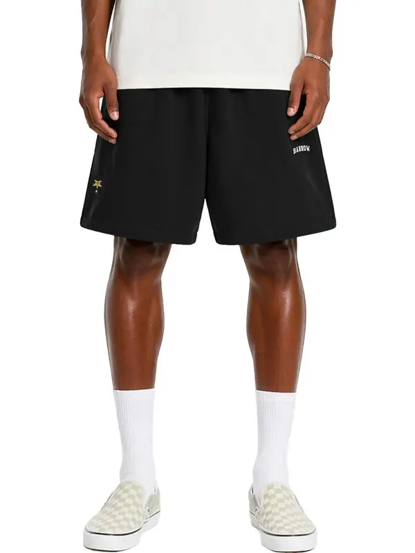 BARROW Embroidered Logo Relaxed Fit Shorts - Black