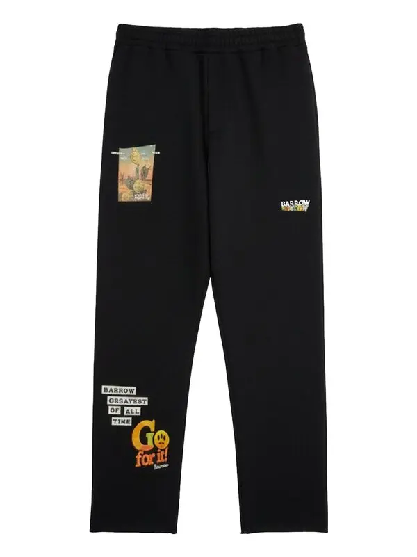 BARROW Printed Relaxed Fit Trousers - Black