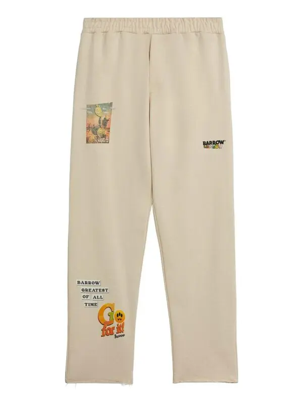 BARROW Printed Relaxed Fit Trousers - Cream