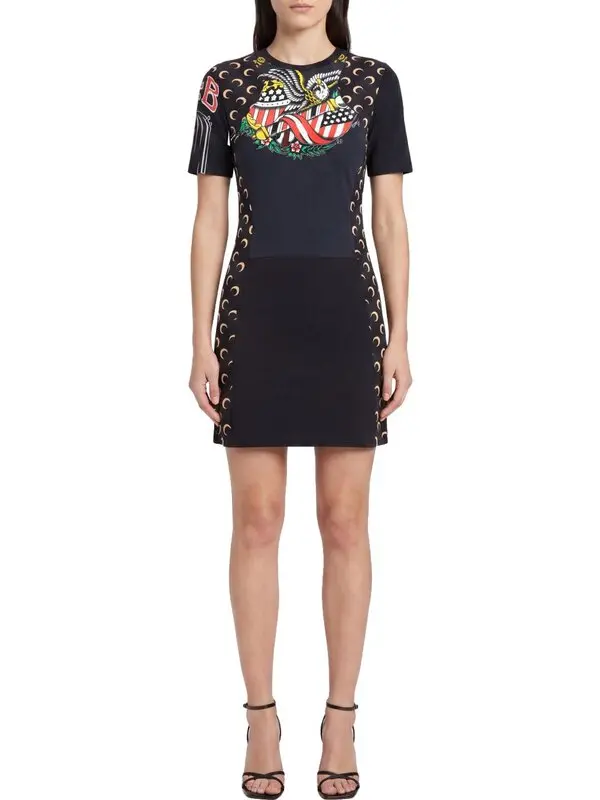 MARINE SERRE Printed Dress - Black
