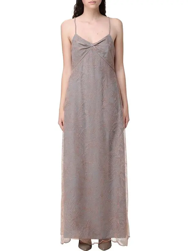 Emporio Armani Embellished Maxi Dress - Nude
