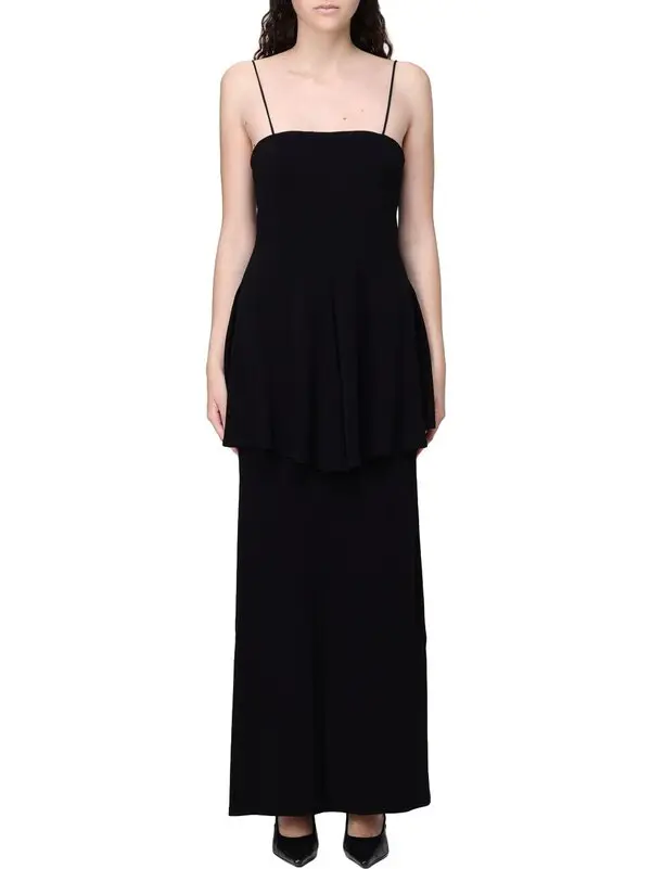 Emporio Armani Peplum Maxi Dress - Black
