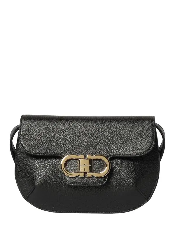 FERRAGAMO Gancini Clasp Mini Bag - Black