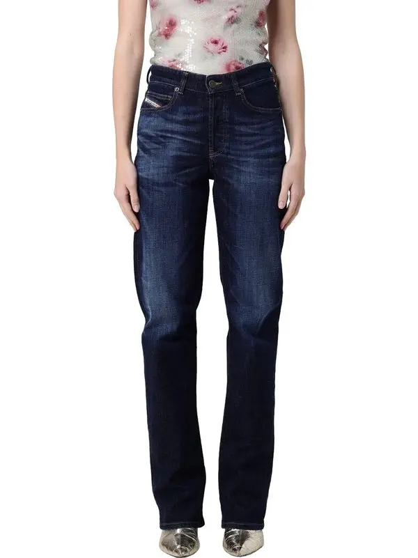 DIESEL® High Rise Straight Leg Jeans - Blue