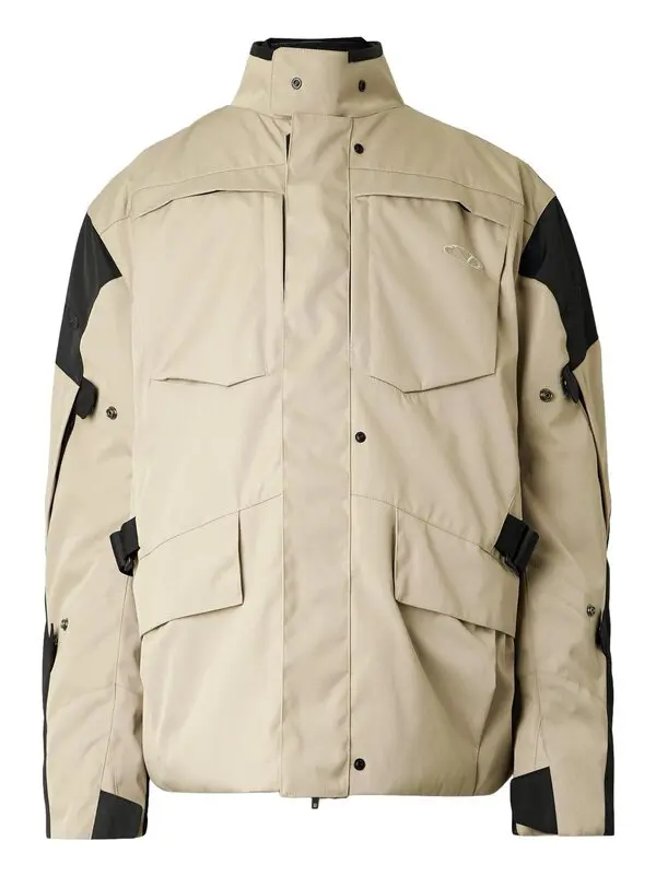 Vetements Oversized Logo-embroidered Padded Jacket - Neutrals