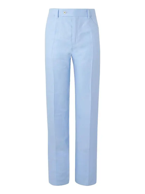 Dolce & Gabbana Straight-leg Linen Trousers - Blue