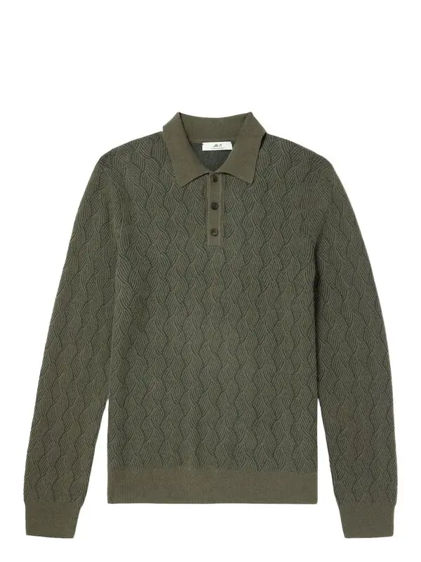 Mr P. Knitted Wool And Cashmere-blend Polo Sweater - Green