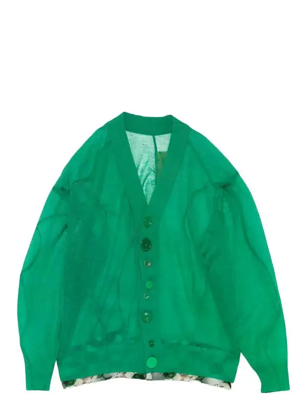 Undercover Sheer Panelled Cardigan - Green