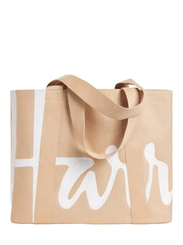 Harrods Medium Logo Tote Bag - Neutral