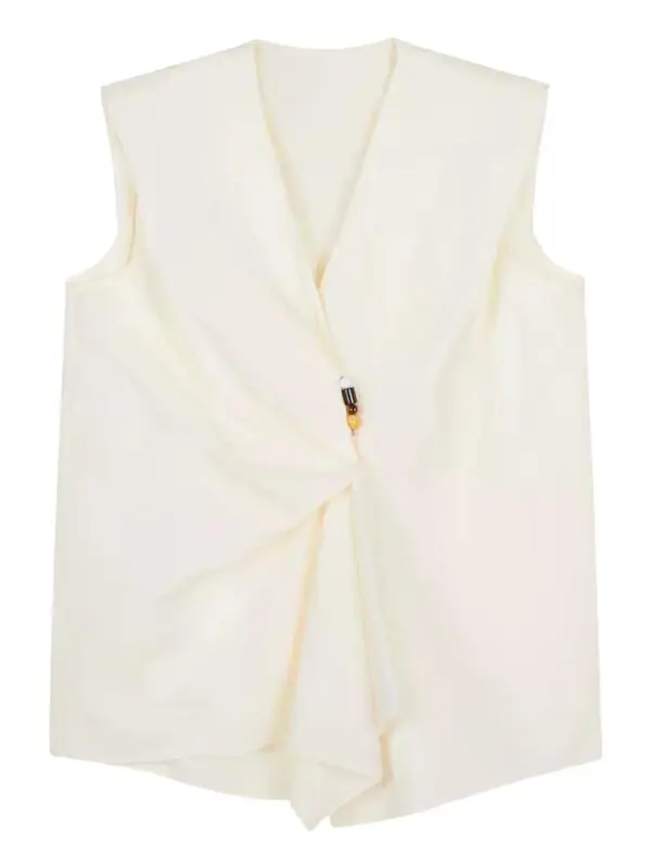JNBY Embellished Draped Blouse - Neutrals