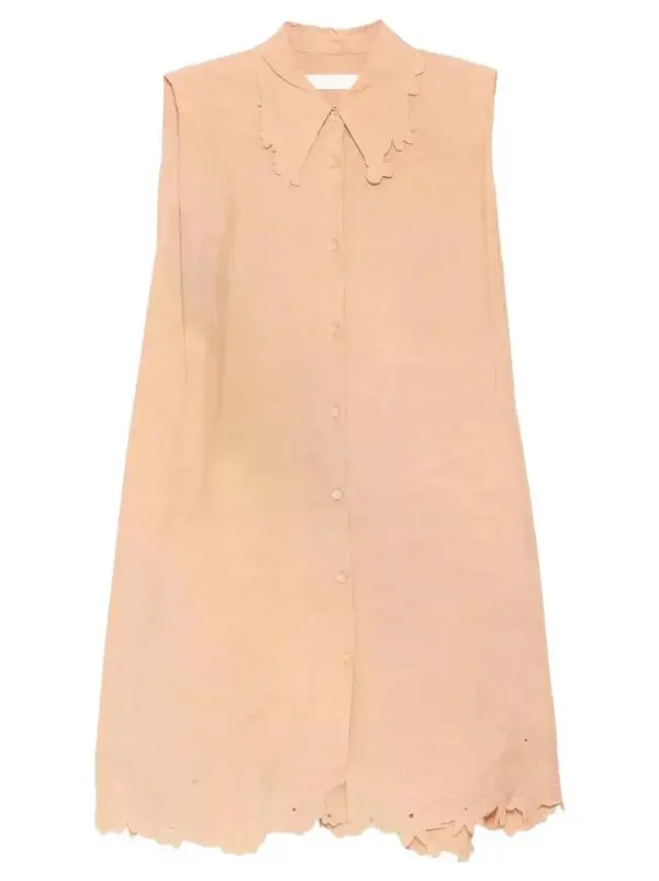 JNBY Scalloped Hem Shirt Dress - Neutrals