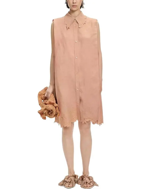 JNBY Scalloped Hem Shirt Dress - Neutrals