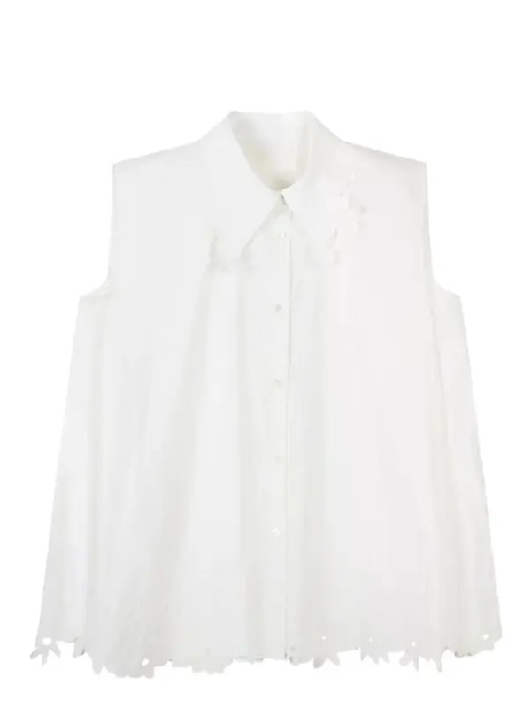 JNBY Embroidered Sleeveless Shirt - White