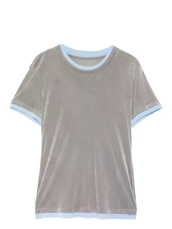JNBY Velvet T-shirt With Contrast Trim - Grey