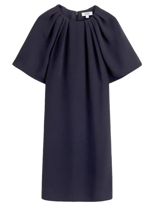 Cos Gathered Short-sleeved Mini Dress - Navy