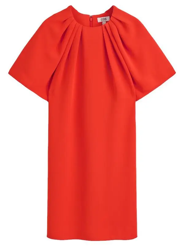 Cos Gathered Short-sleeved Mini Dress - Orange