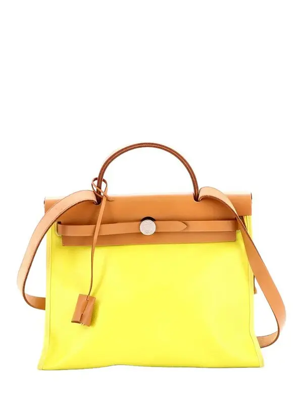 Hermès 31 Herbag Zip Berline Vache Canvas And Leather - Yellow
