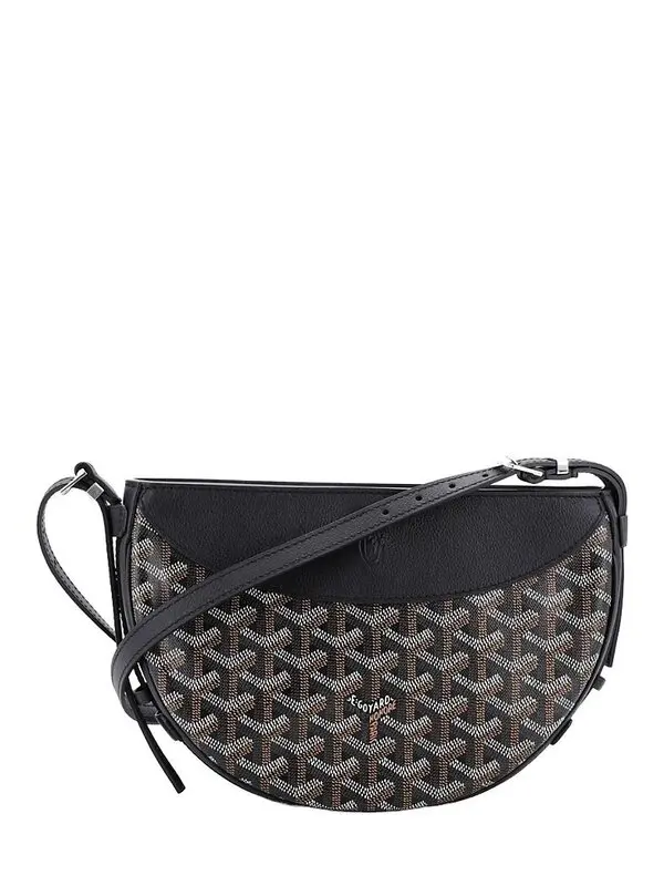 Goyard Hirondelle Shoulder Bag Coated Canvas And Leather - Black