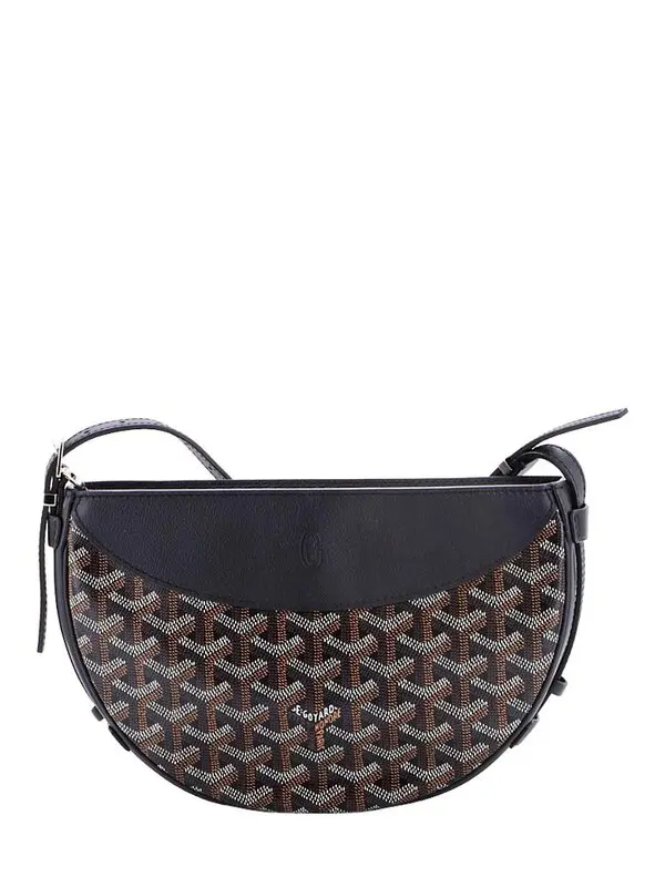 Goyard Hirondelle Shoulder Bag Coated Canvas And Leather - Black