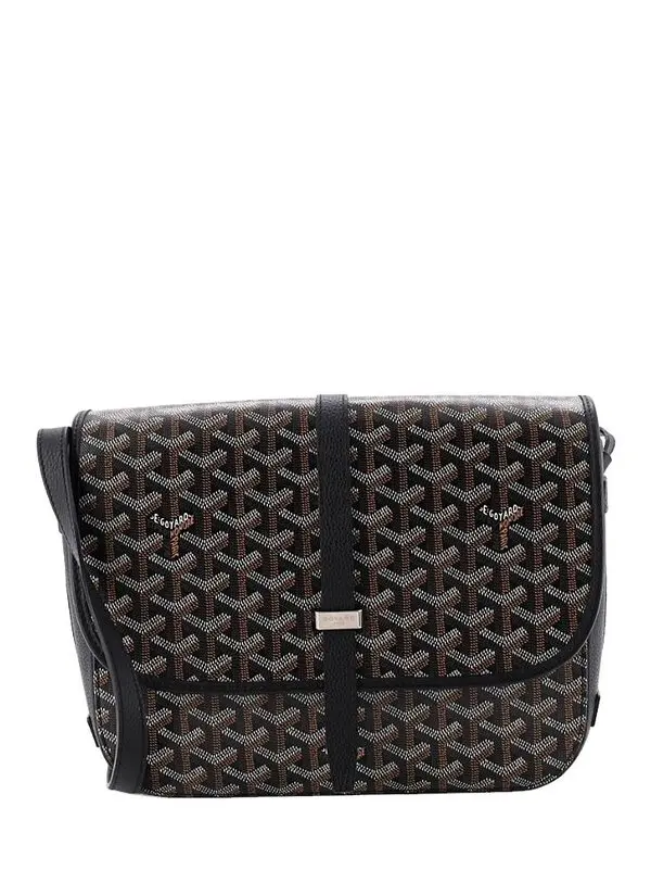 Goyard Mm Belvedere Ii Messenger Bag Coated Canvas - Black