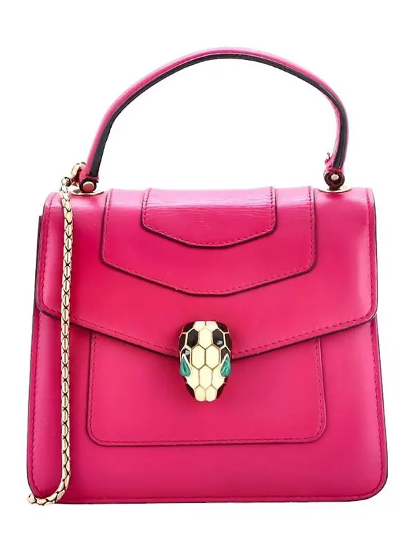 BVLGARI Medium Serpenti Forever Top Handle Bag Leather - Pink