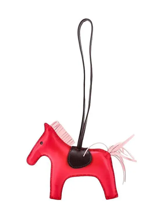 Hermès Mm Grigri Rodeo Bag Charm Leather - Pink