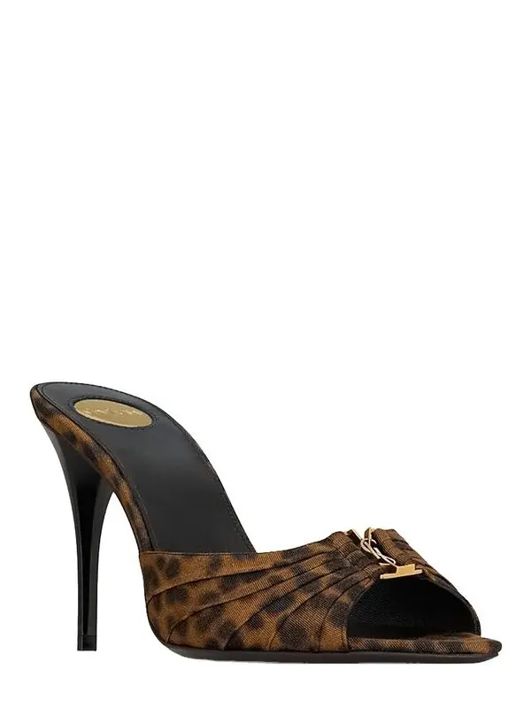 Saint Laurent Babylone Mules - Leopard