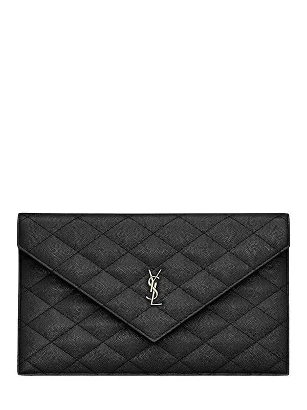 Saint Laurent Quilted Pouch - Black