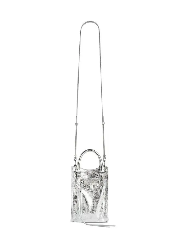 Balenciaga Le City Tote Phone Holder - Silver
