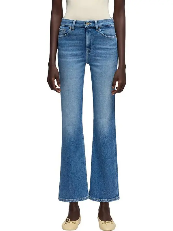 7 For All Mankind Mid Rise Bootcut Crop Jeans - Coastline