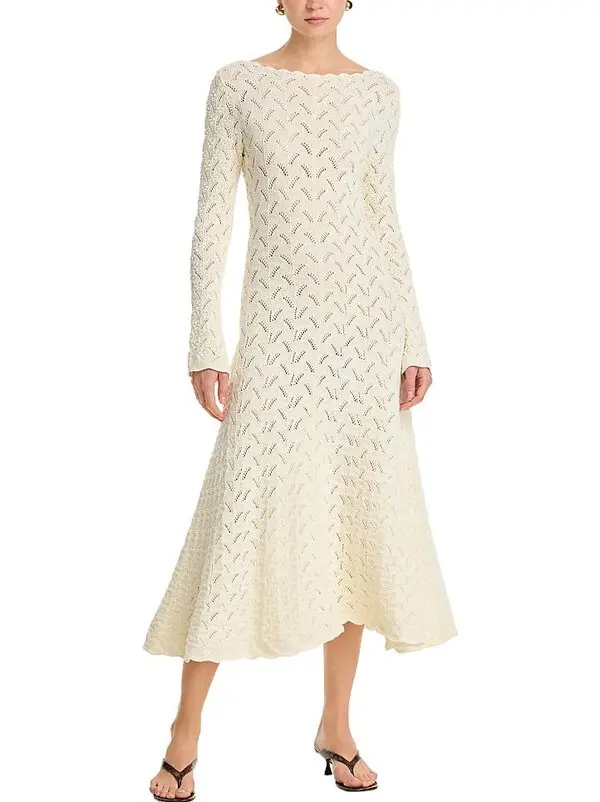 Cara Cara Avril Pointelle Dress - Ivory