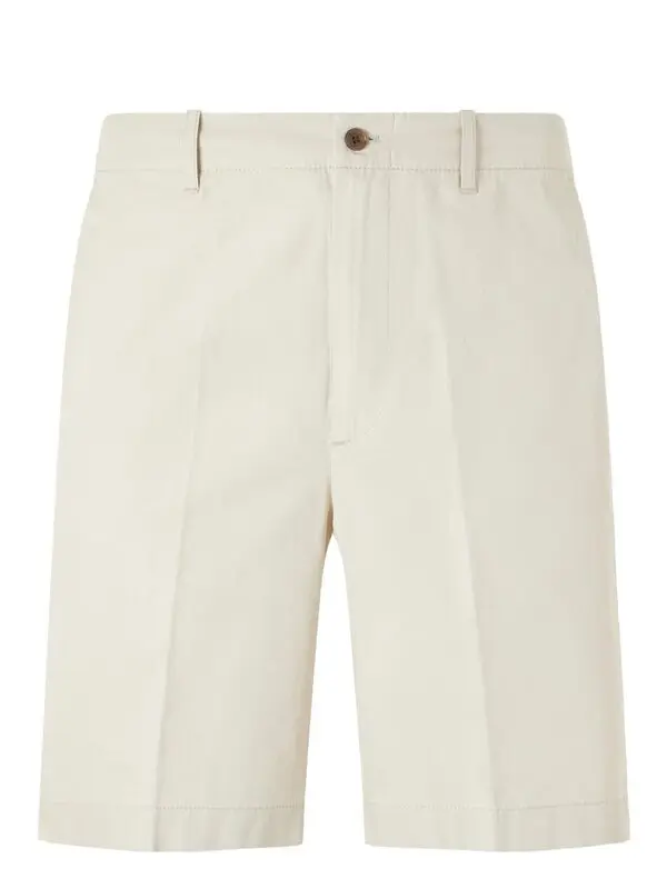 Dunhill Straight-leg Cotton Gabardine Chino Shorts - Neutrals