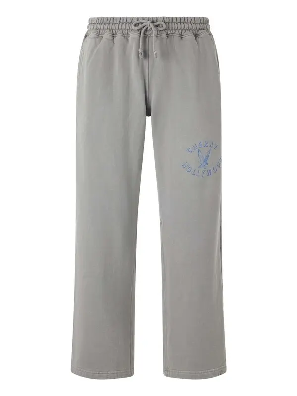 CHERRY LOS ANGELES Wide-leg Cotton-fleece Sweatpants - Gray