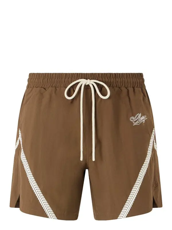 CHERRY LOS ANGELES Straight-leg Logo-print Woven Shorts - Brown